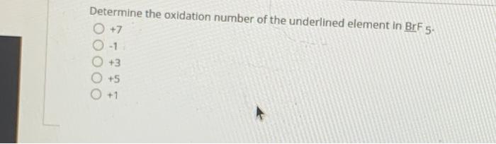 Solved Determine the oxidation number of the underlined | Chegg.com