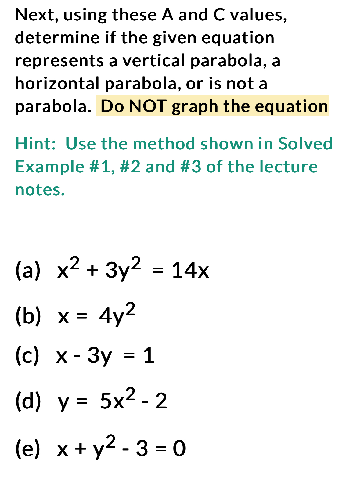 Solved Next, using these A and C ﻿values, determine if the | Chegg.com