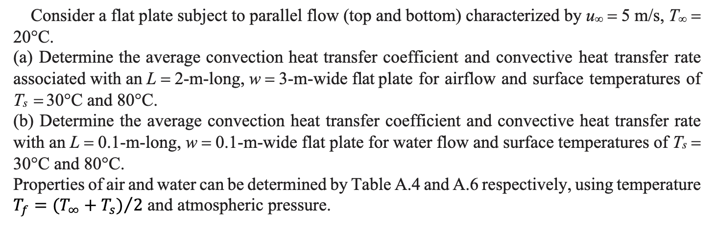 Solved Consider a flat plate subject to parallel flow (top | Chegg.com