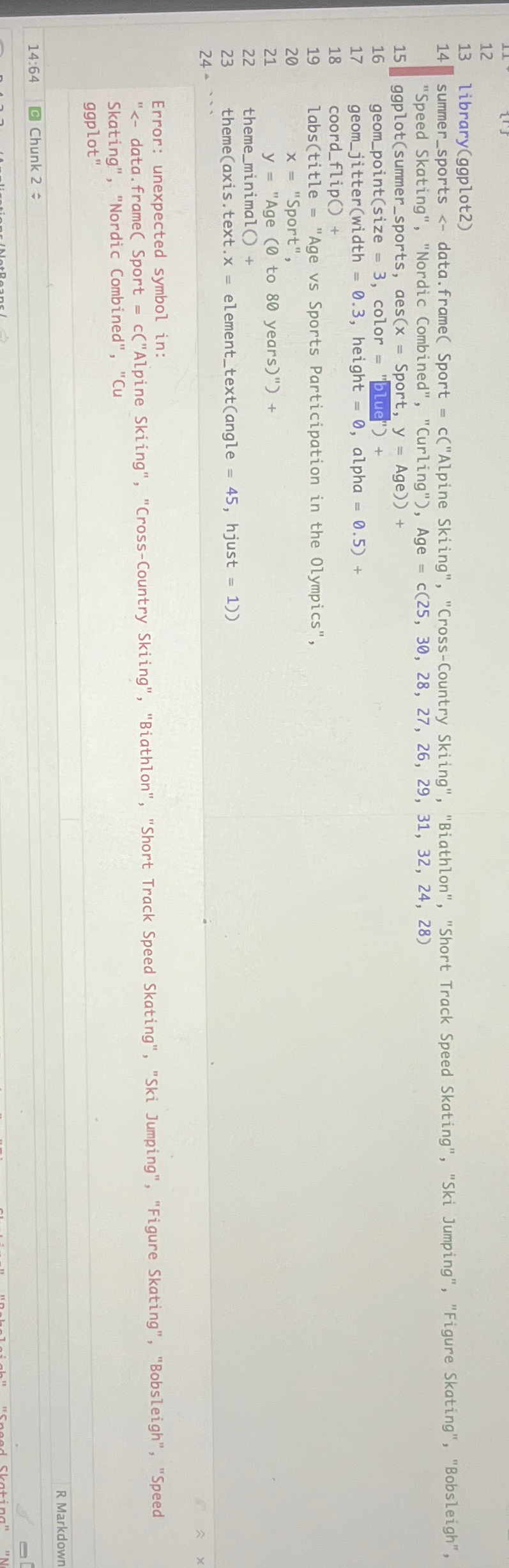 Correct the error in this R code please | Chegg.com