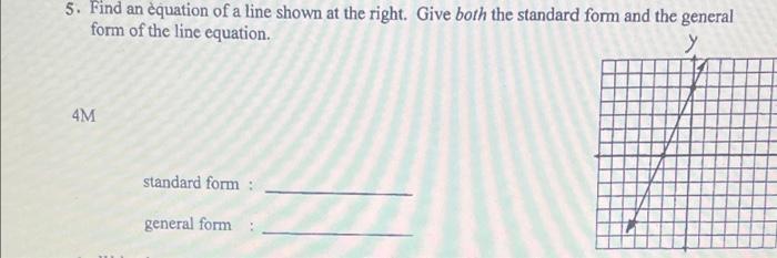 Solved 5. Find an equation of a line shown at the right. | Chegg.com