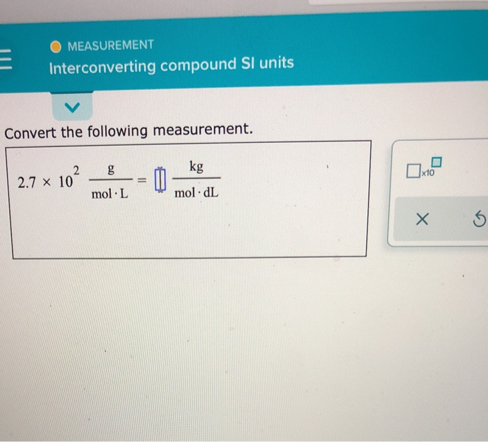 Solved MEASUREMENT Interconverting compound Sl units Convert | Chegg.com