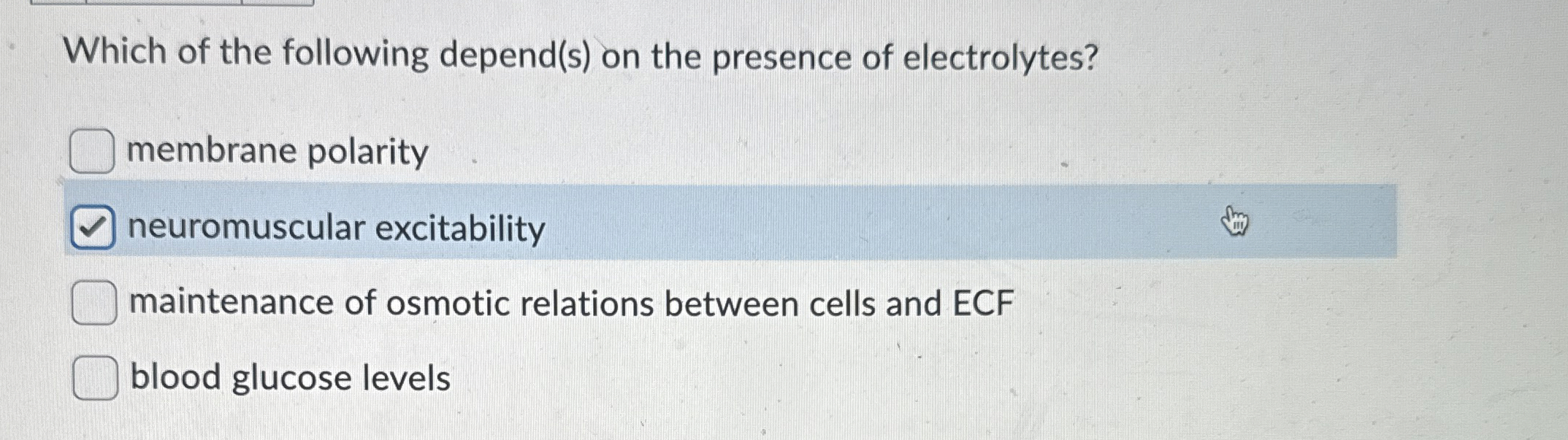 Solved Which of the following depend(s) ﻿on the presence of | Chegg.com