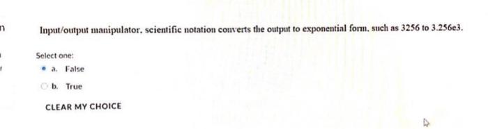 Solved Input/output manipulator, scientific notation | Chegg.com