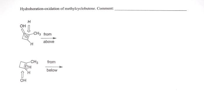 Solved Hydroboration-oxidation of methylcyclobutene. | Chegg.com