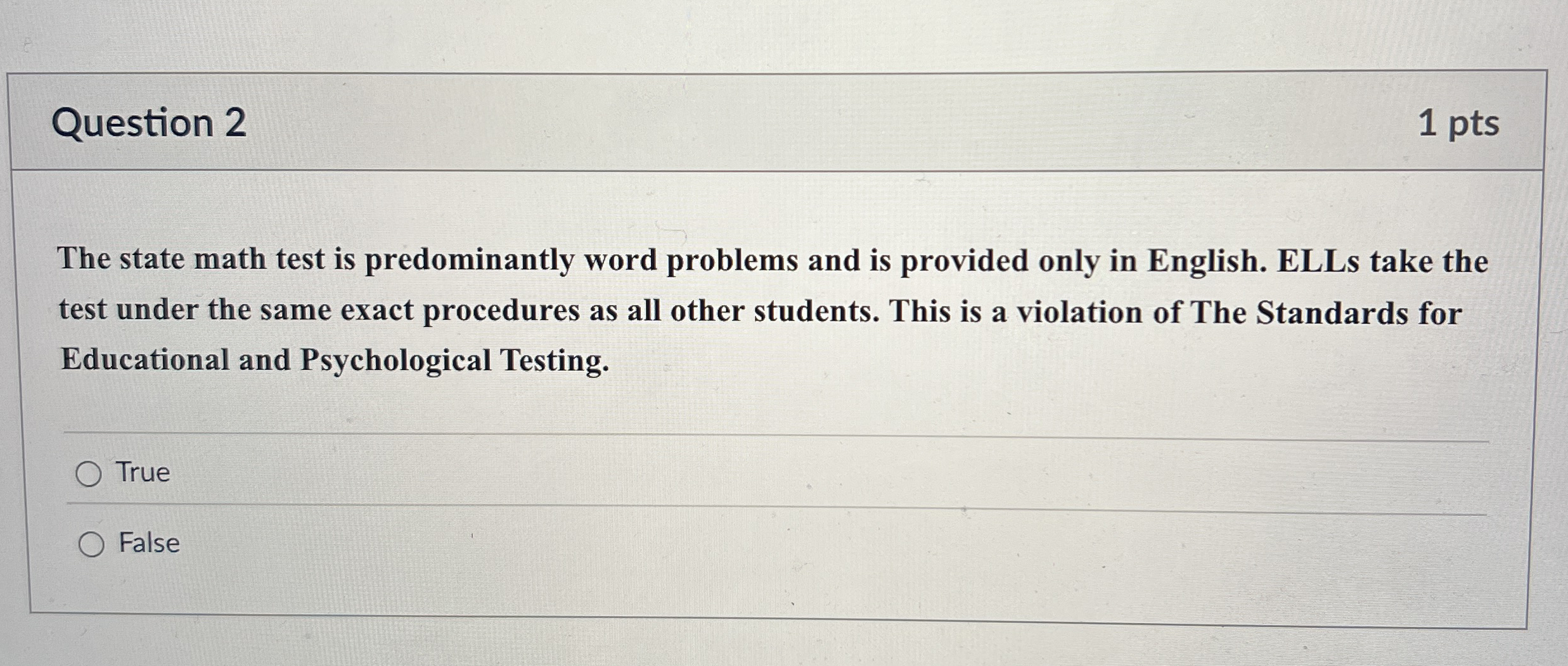 Solved Question 21 ﻿ptsThe state math test is predominantly | Chegg.com