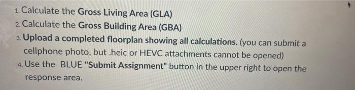 Find: GLA\&GBA 1. Calculate the Gross Living Area | Chegg.com