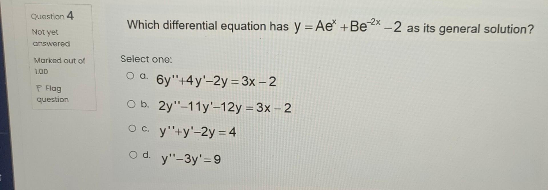 Solved The trial solution for the non-homogeneous equation | Chegg.com