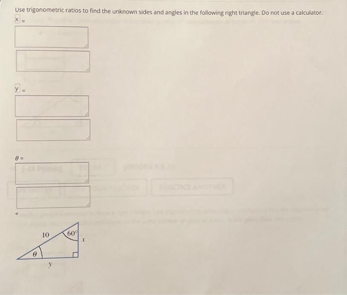 Solved Use trigonometric ratios to find the unknown sides | Chegg.com