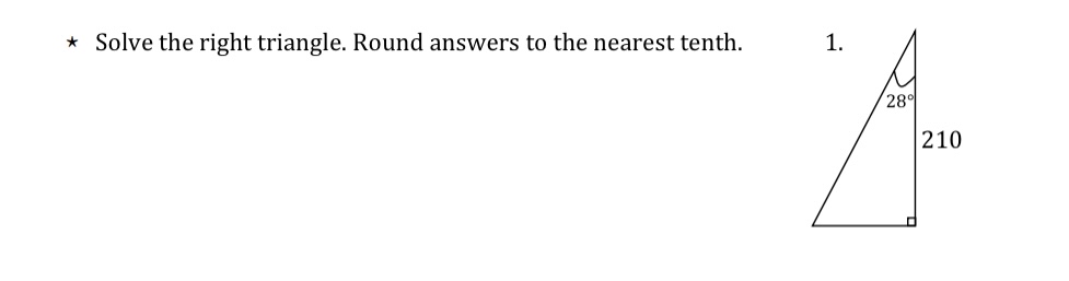 Solved Solve the right triangle. Round answers to the | Chegg.com