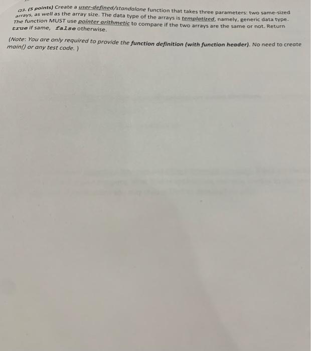 Solved Q3. (5 points) Create a user-defined/standalone | Chegg.com