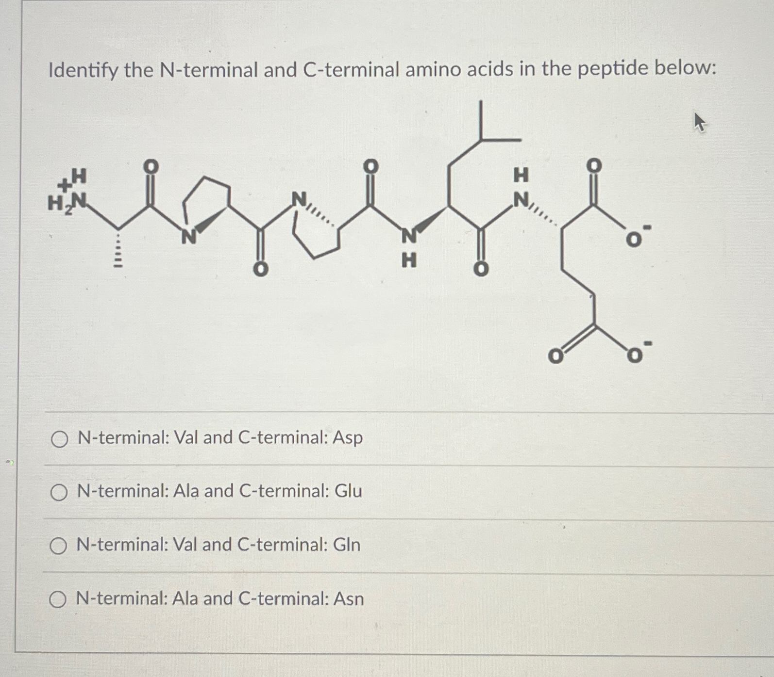 Solved Identify the N-terminal and C-terminal amino acids in | Chegg.com