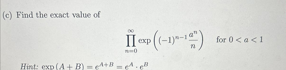 Solved (c) ﻿Find the exact value | Chegg.com