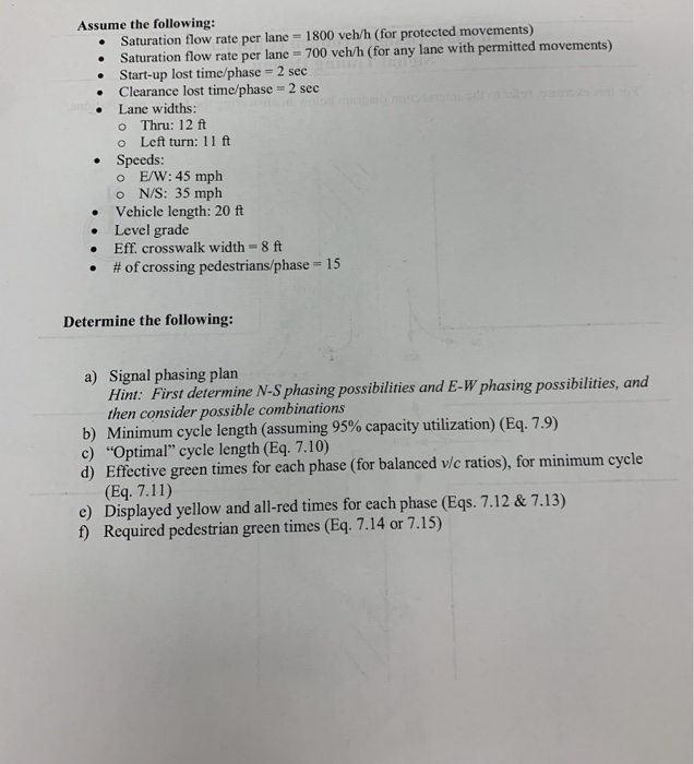 In Class Design Problem (Chapter 7) Signal Timing | Chegg.com