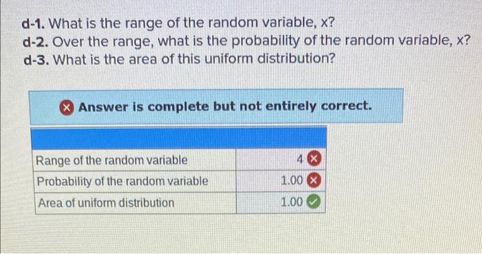 Solved D 1 What Is The Range Of The Random Variable X 7056