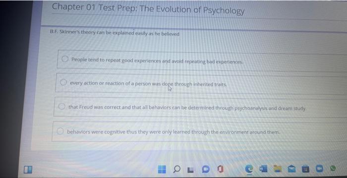 Solved Chapter 01 Test Prep: The Evolution of Psychology | Chegg.com