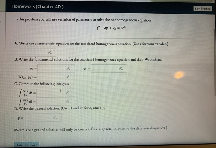 Solved Homework (Chapter 4D) I am finished In this problem | Chegg.com