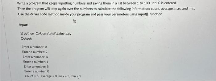 Solved Write a program that keeps inputting numbers and | Chegg.com