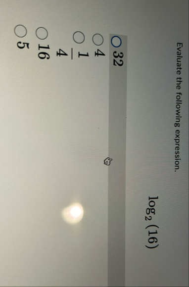 Solved Evaluate the following expression.log2(16)3241416 5 | Chegg.com