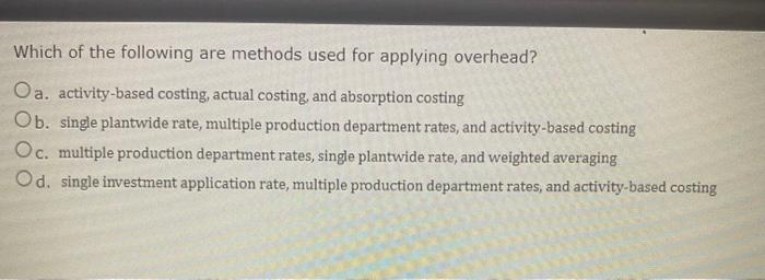 Solved Which of the following are actual factory overhead | Chegg.com