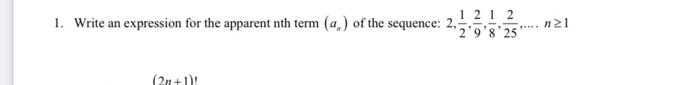 Solved 1 2 1 2 1. Write an expression for the apparent nth | Chegg.com