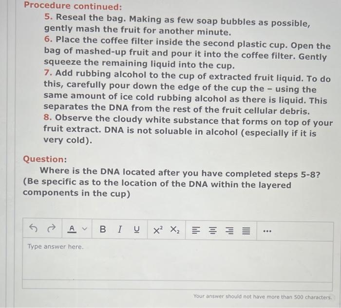 Activity 2: DNA Extraction Materials Required 1 | Chegg.com