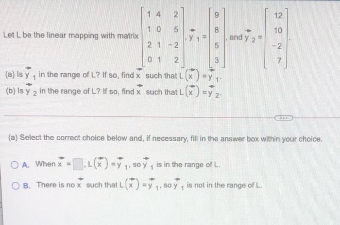 Solved 1.4 2. 9 12 10 5 8 10 Let L be the linear mapping | Chegg.com