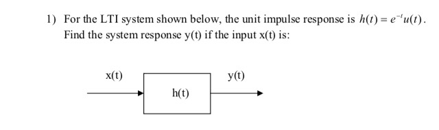 Solved 1) For the LTI system shown below, the unit impulse | Chegg.com