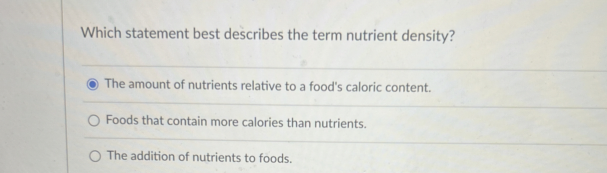 Solved Which statement best describes the term nutrient | Chegg.com