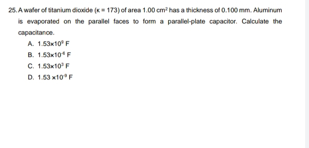 Solved A wafer of titanium dioxide | Chegg.com