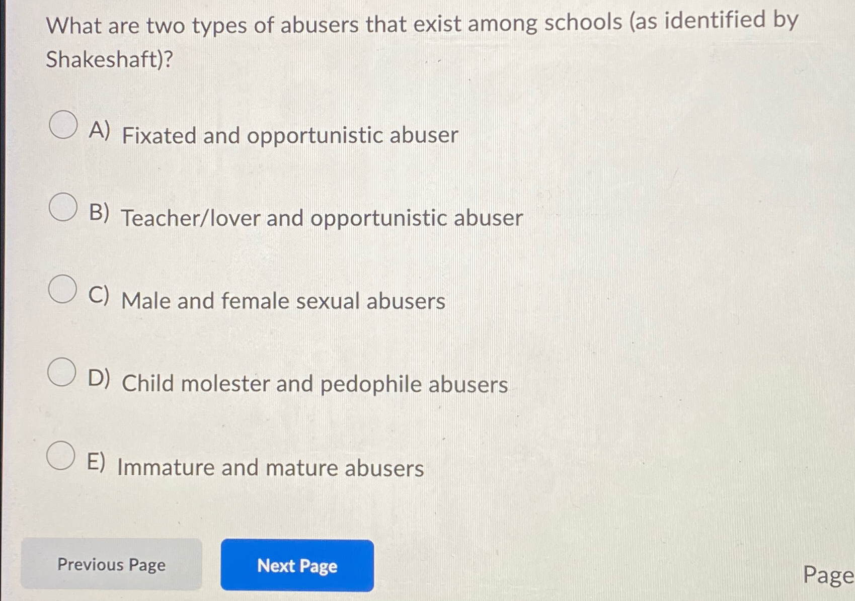 Solved What are two types of abusers that exist among | Chegg.com