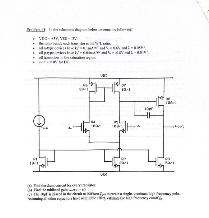 Solved Problem \#1: In the schematic diagram below, assume | Chegg.com