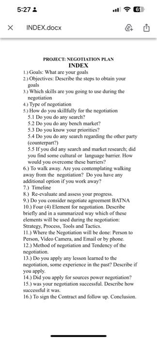 Answer the 16 Questions on index Plan based from the | Chegg.com