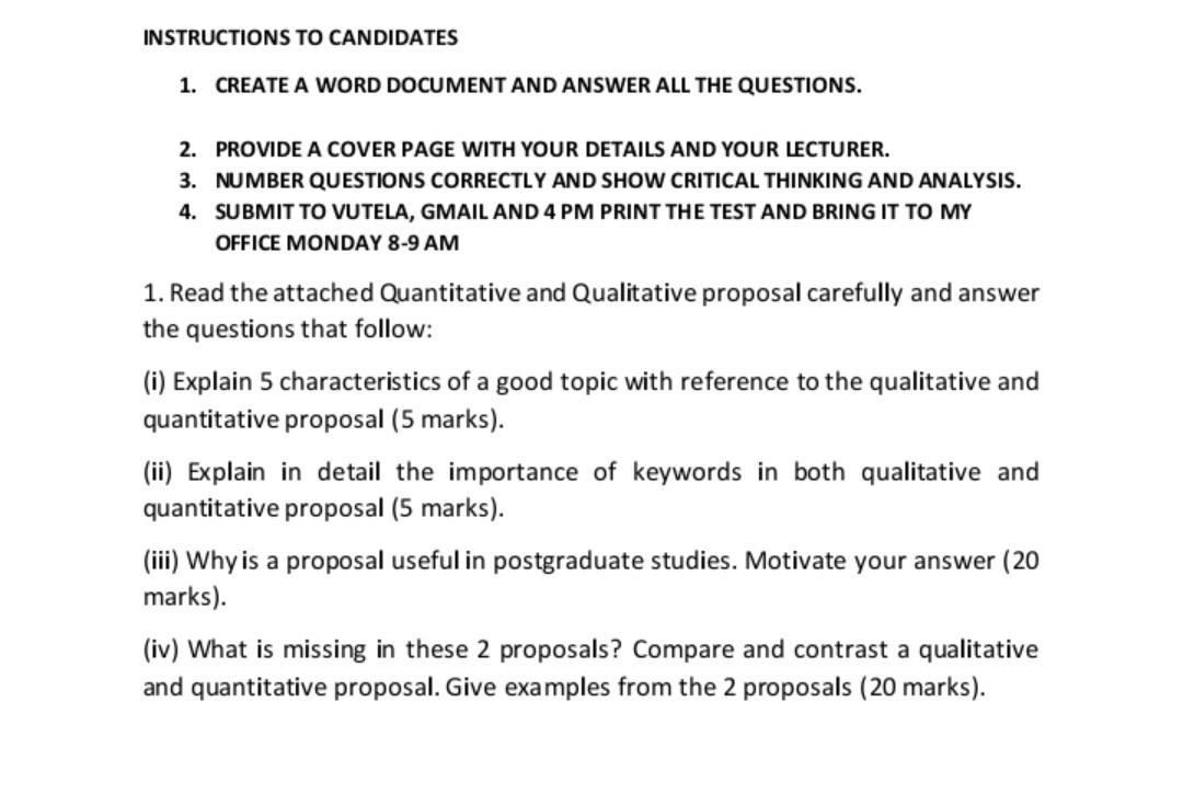 INSTRUCTIONS TO CANDIDATES 1. CREATE A WORD DOCUMENT | Chegg.com
