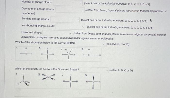 Solved Number of charge clouds: (select one of the following | Chegg.com