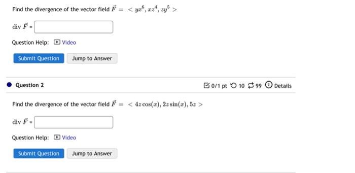 Solved Find the divergence of the vector field F div F- | Chegg.com