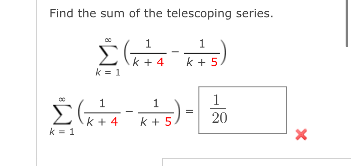 Solved Find the sum of the telescoping | Chegg.com