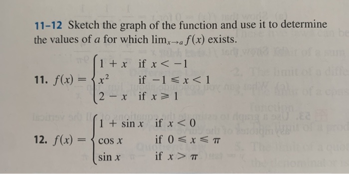 Solved 11-12 Sketch the graph of the function and use it to | Chegg.com