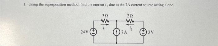 Solved Using the superposition method, find the current i1 | Chegg.com
