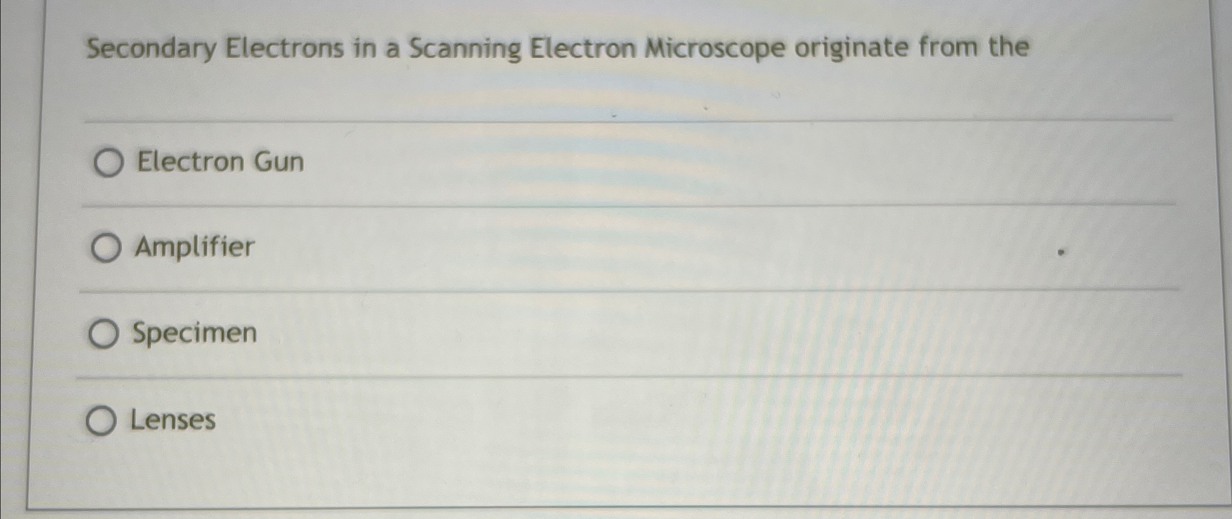 Solved Secondary Electrons in a Scanning Electron Microscope | Chegg.com