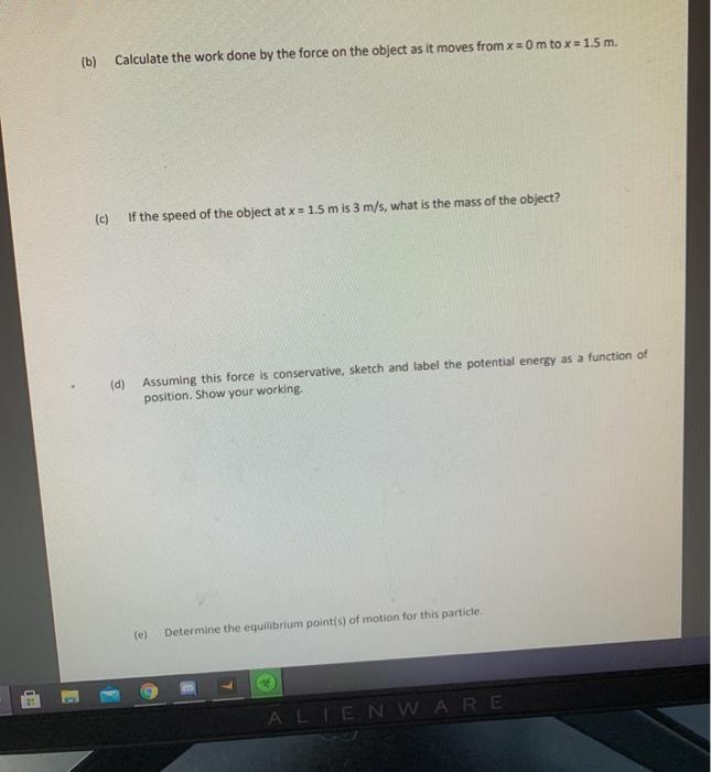 Solved Force versus position graph for a particle start | Chegg.com
