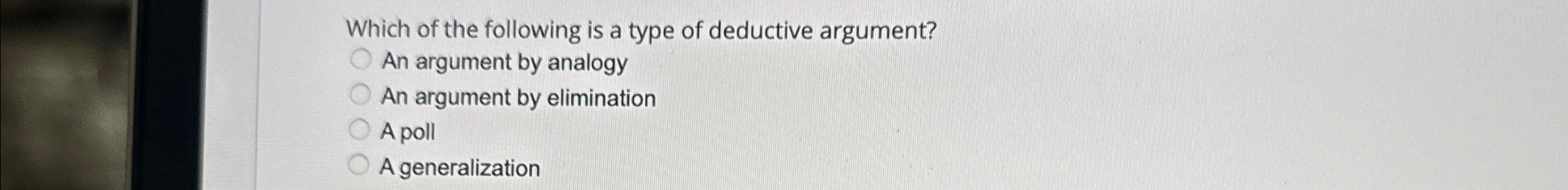 Solved Which of the following is a type of deductive | Chegg.com