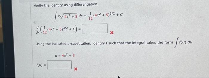 Solved Verify the identity using differentiation. | Chegg.com