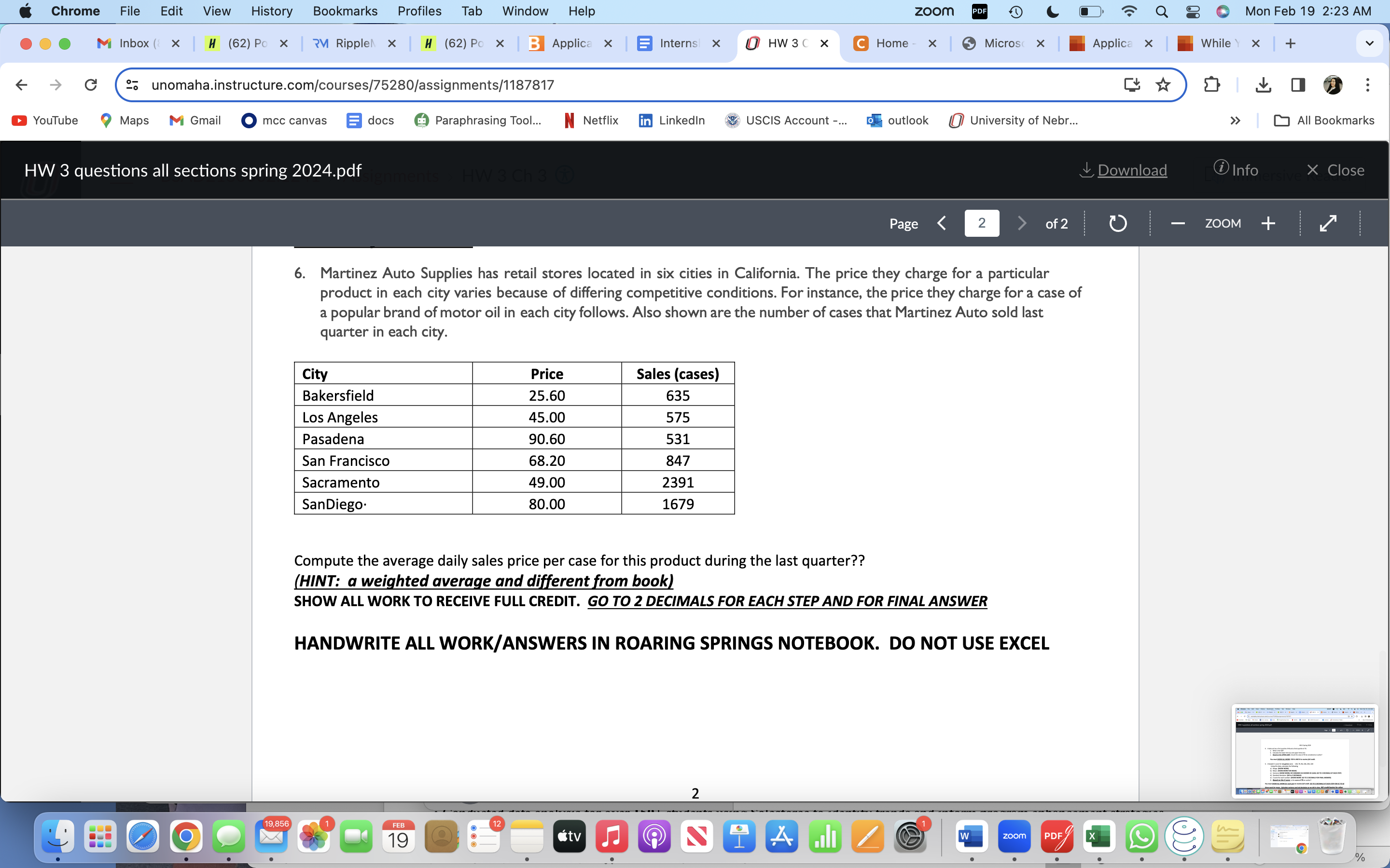 Solved Martinez Auto Supplies has retail stores located in | Chegg.com