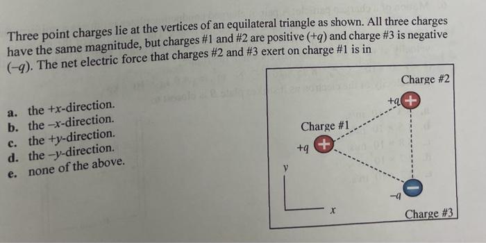 Solved Three point charges lie at the vertices of an | Chegg.com