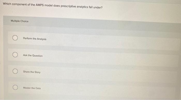 Solved Which component of the AMPS model does prescriptive | Chegg.com