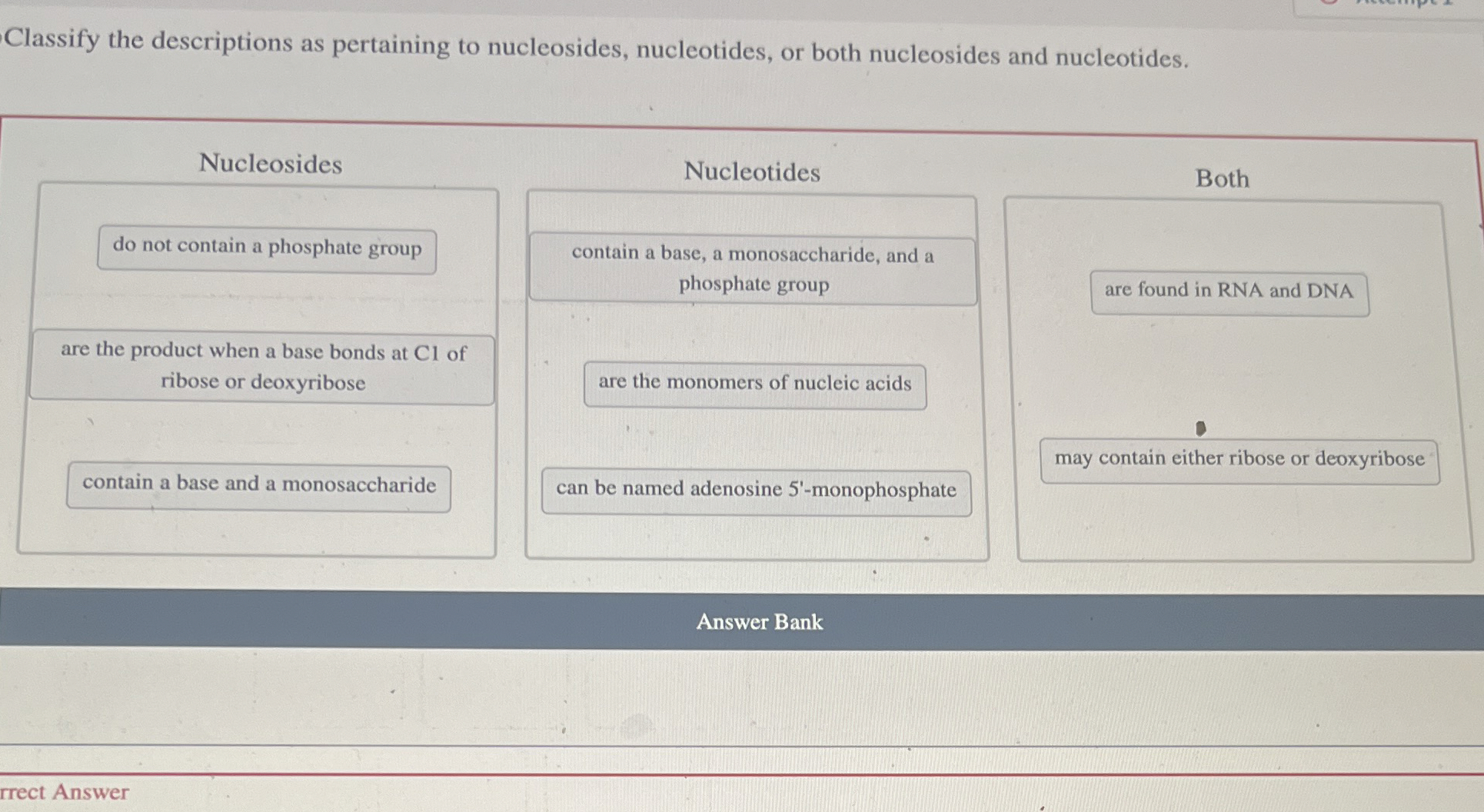 Solved Classify the descriptions as pertaining to | Chegg.com