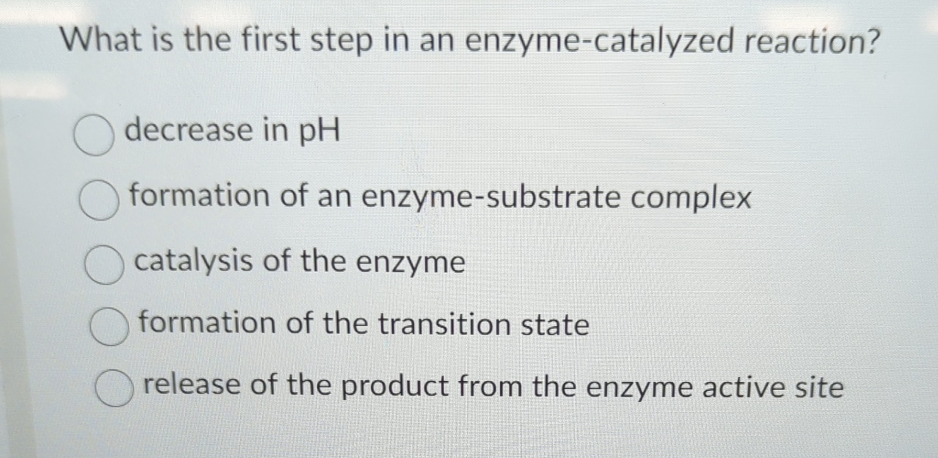 Solved What is the first step in an enzyme-catalyzed | Chegg.com