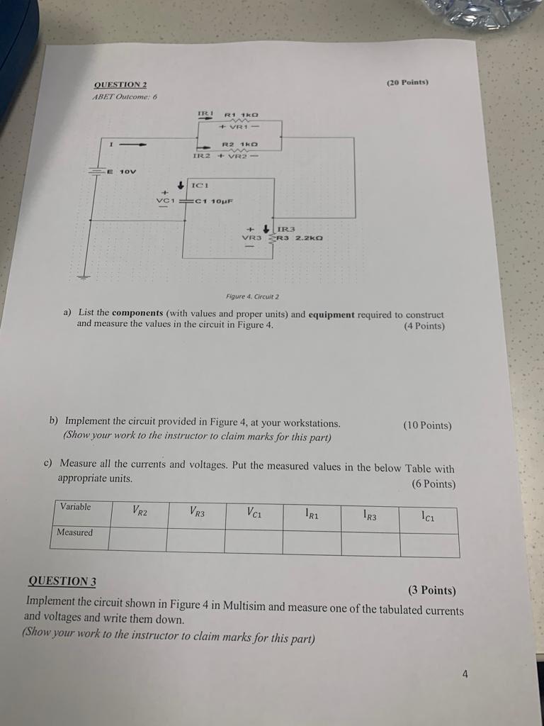 QUESTION 2 (20 Points) ABET Outcome: 6 Figure 4. | Chegg.com