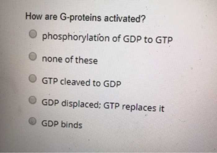 Solved How are G-proteins activated? phosphorylation of GDP | Chegg.com